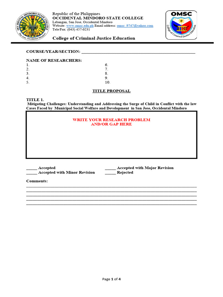 CCJE Title Proposal Format Guide 2022 | PDF | Justice | Crime & Violence