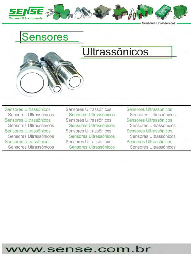 Sensores Ultrassônicos Sense Folheto Rev J | PDF | Ultrassom