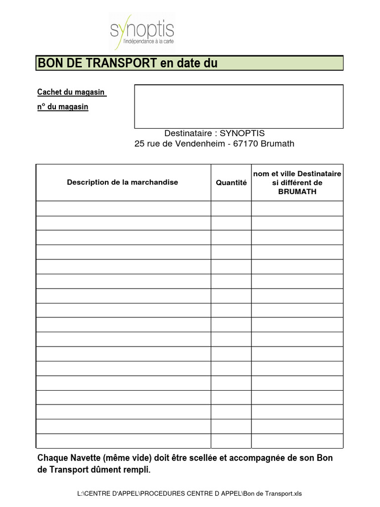 Bon de Transport | PDF