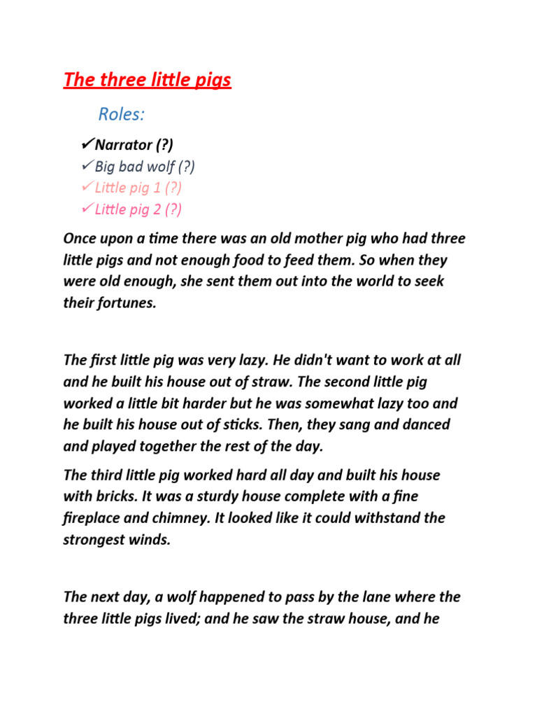 The Three Little Pigs | PDF | Foreign Language Studies | Mystery ...