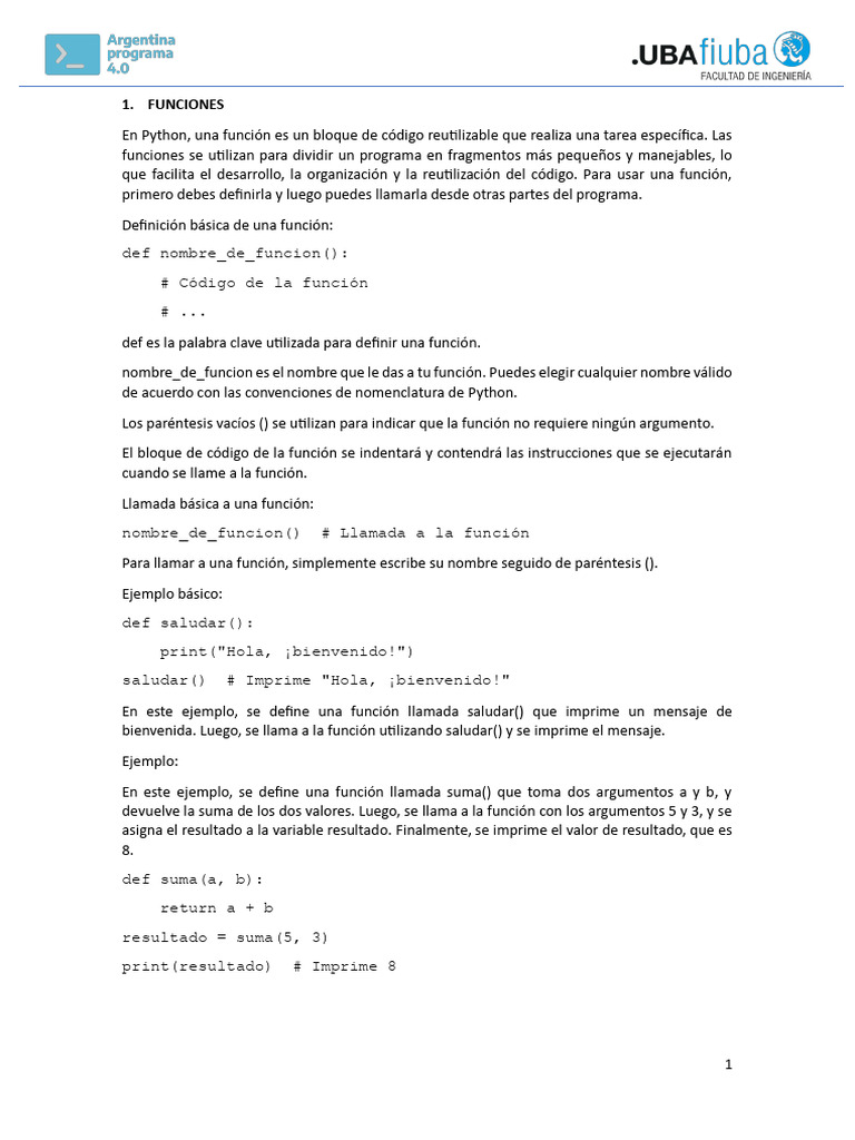 02-Funciones y Estructuras de Control | PDF | Python (lenguaje de ... 02-Funciones y Estructuras de Control | PDF | Python (lenguaje de ...