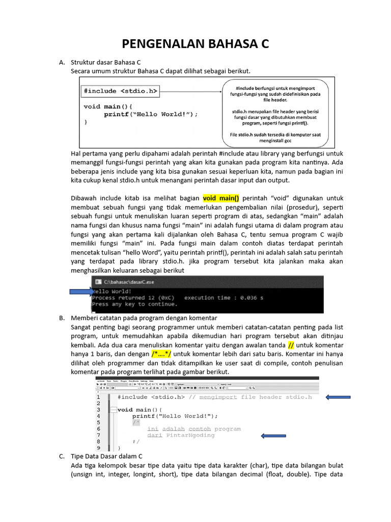 Pengenalan Bahasa C | PDF