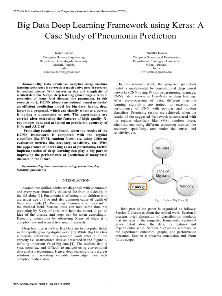 Big Data Deep Learning Framework Using Keras | Download Free PDF ...