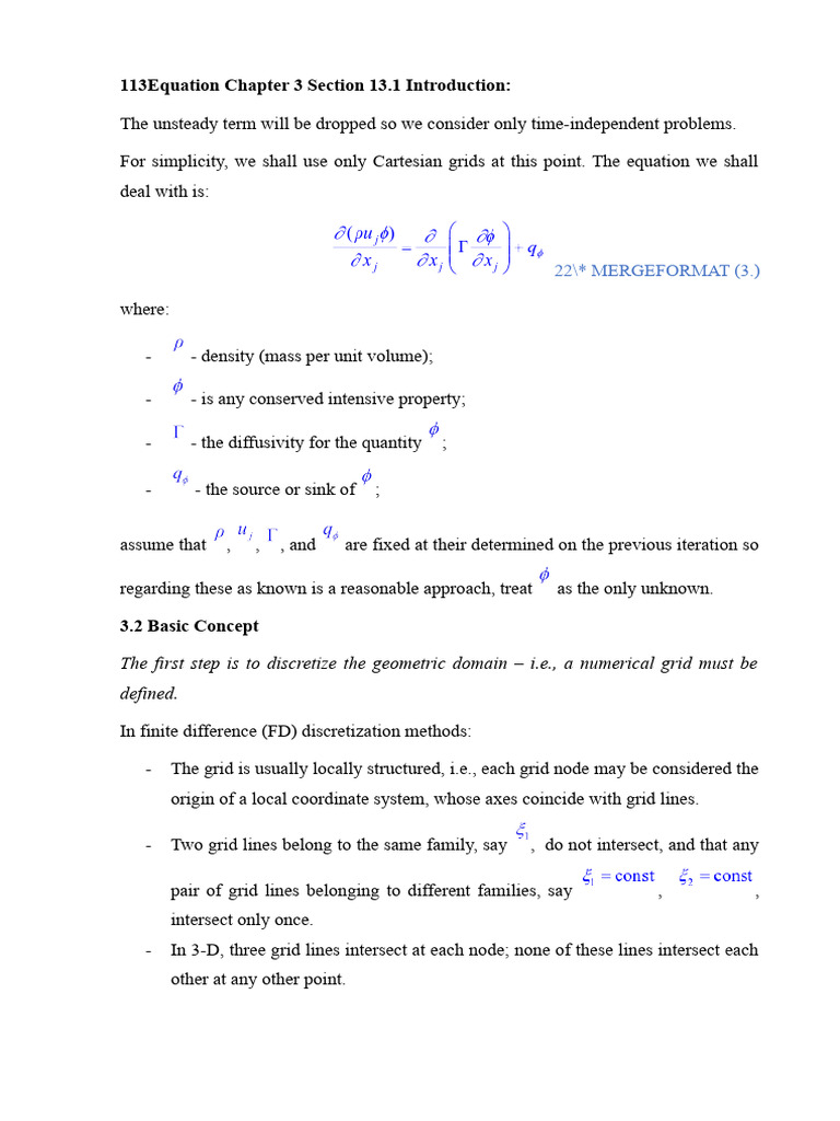 Chapter 3-p1 | PDF | Finite Difference | Equations
