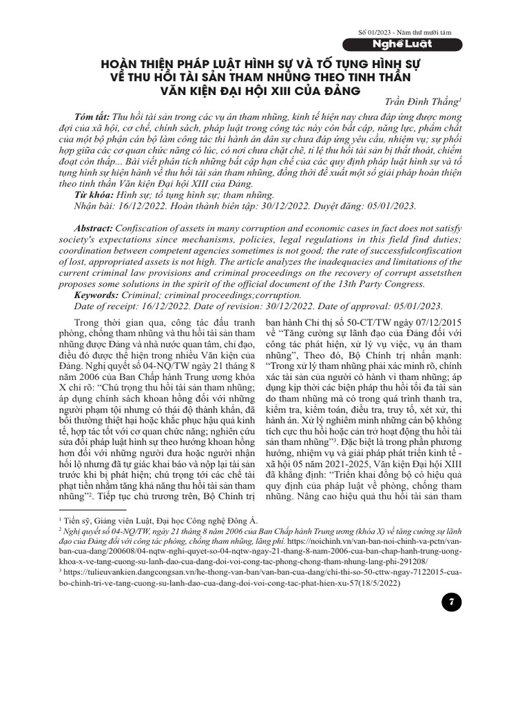 Extract Pages From Tap Chi Nghe Luat So 1 Nam 2023 4822 | PDF