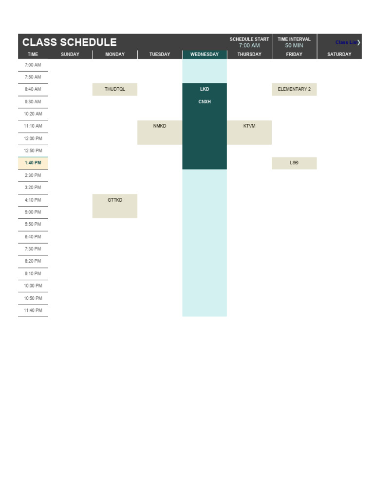 Student Schedule1 | PDF