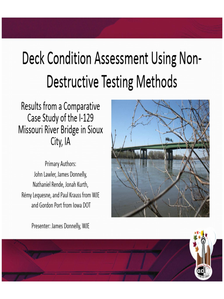 B6 - T2 - P3 - R - NDT Methods For QAQC Bridge ACI | PDF | Infrared | Radar
