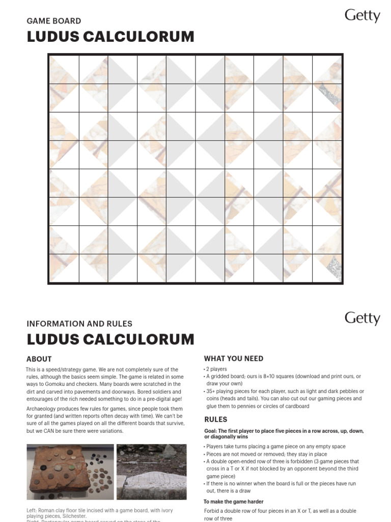 Ludus Calculorum Game | PDF | Tabletop Games | Gaming