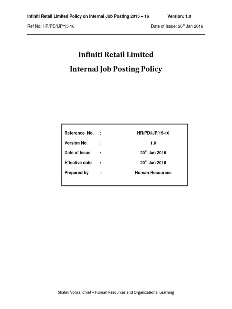 IJP Policy | PDF | Cost Of Living | Human Resources