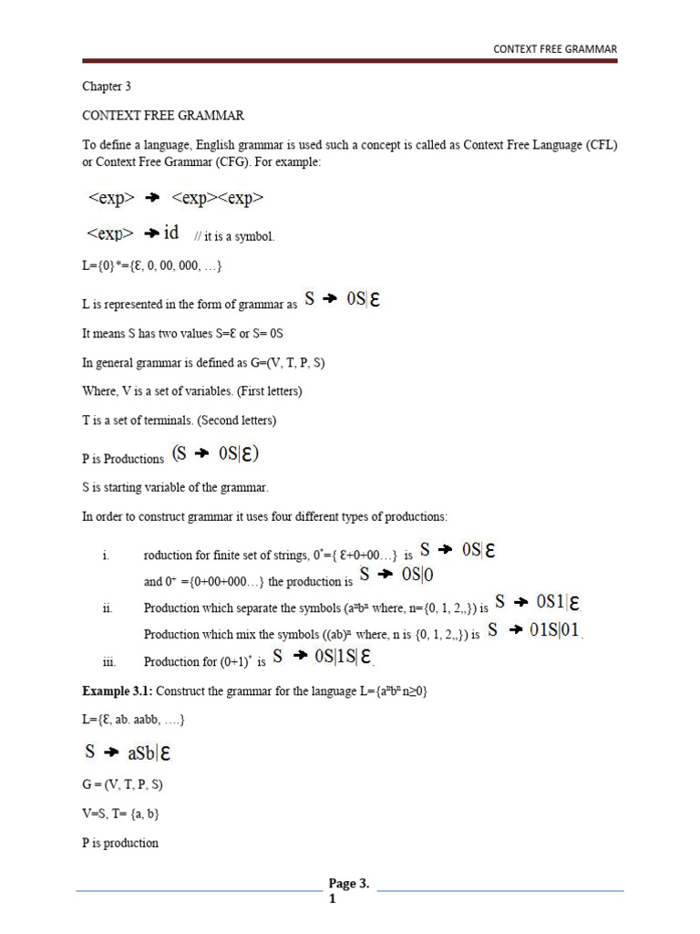 Chapter3 ContextFreeGrammar | PDF | Linguistics | Computer Programming