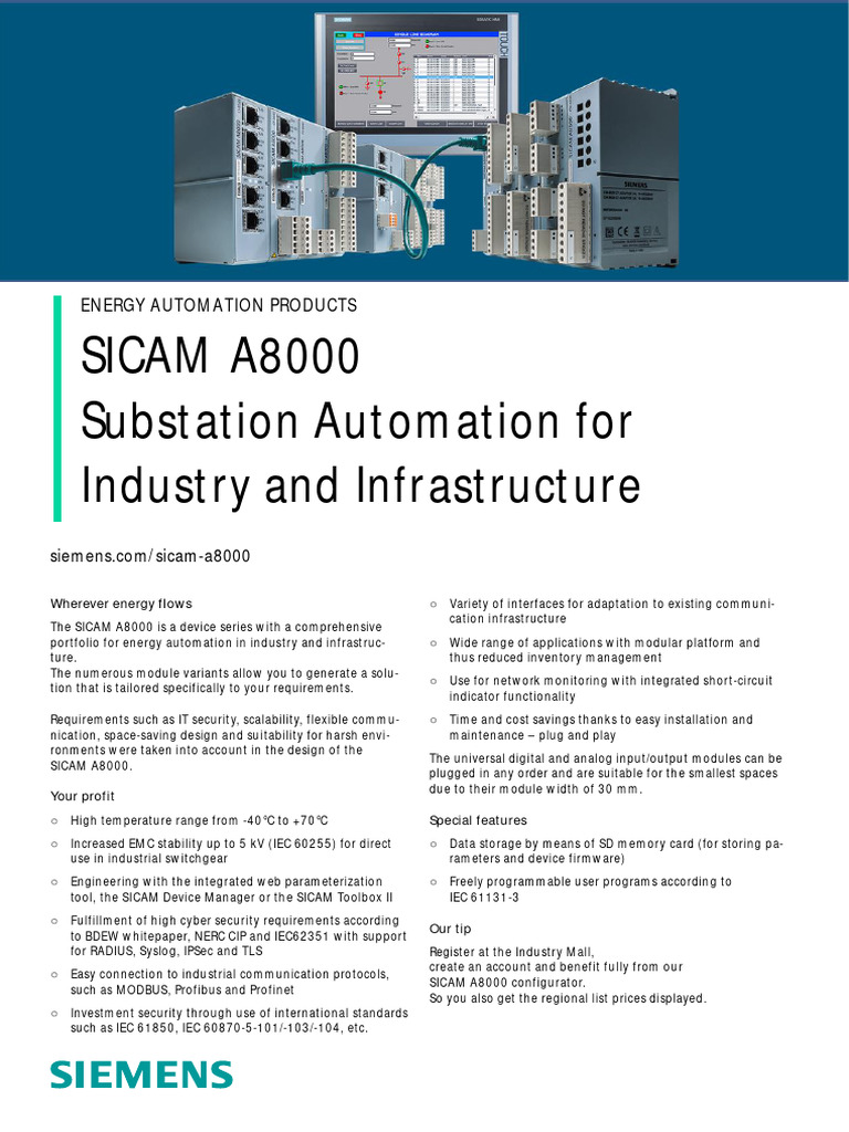 Sicam A8000 Industry Profile en | PDF | Data Transmission | Computer Engineering