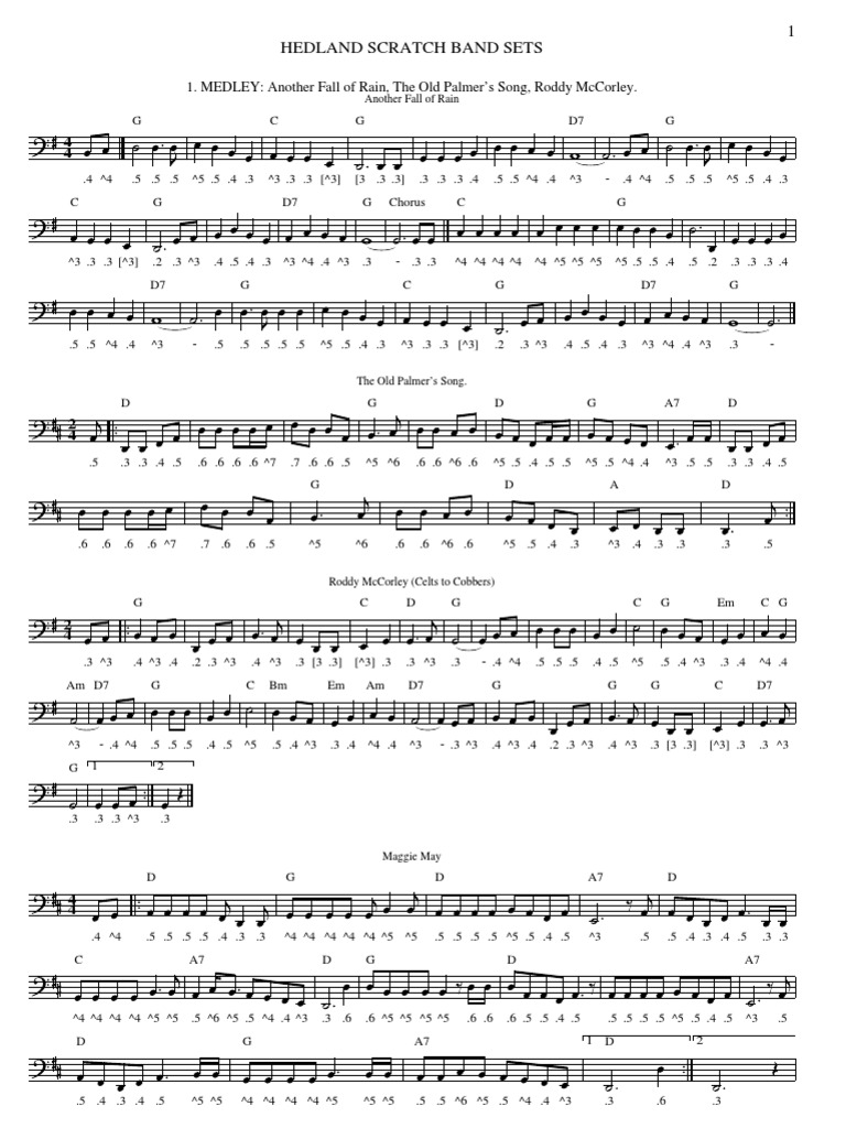'Oct03' Tunebook Concert Pitch Bass Clef 2007 | PDF