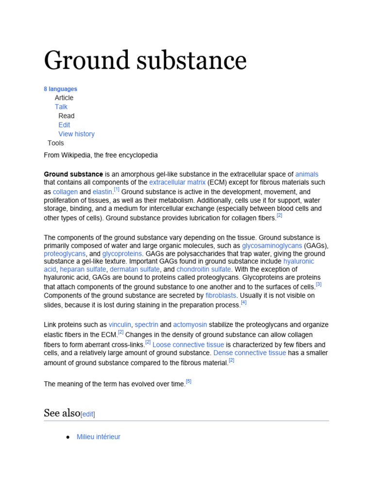 Ground Substance | PDF | Extracellular Matrix | Histology