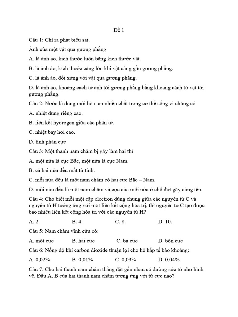 TRẮC NGHIỆM KHTN 7-2 | PDF