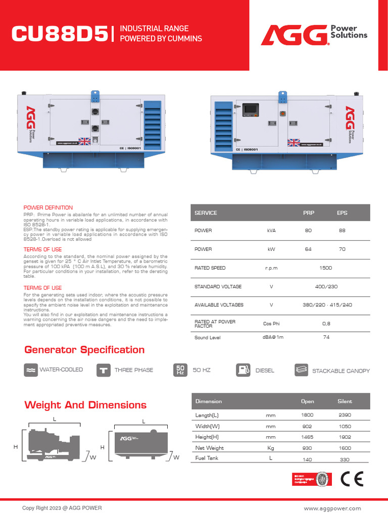 Industrial Genset Specs for Engineers | PDF | Electrical Engineering | Electricity