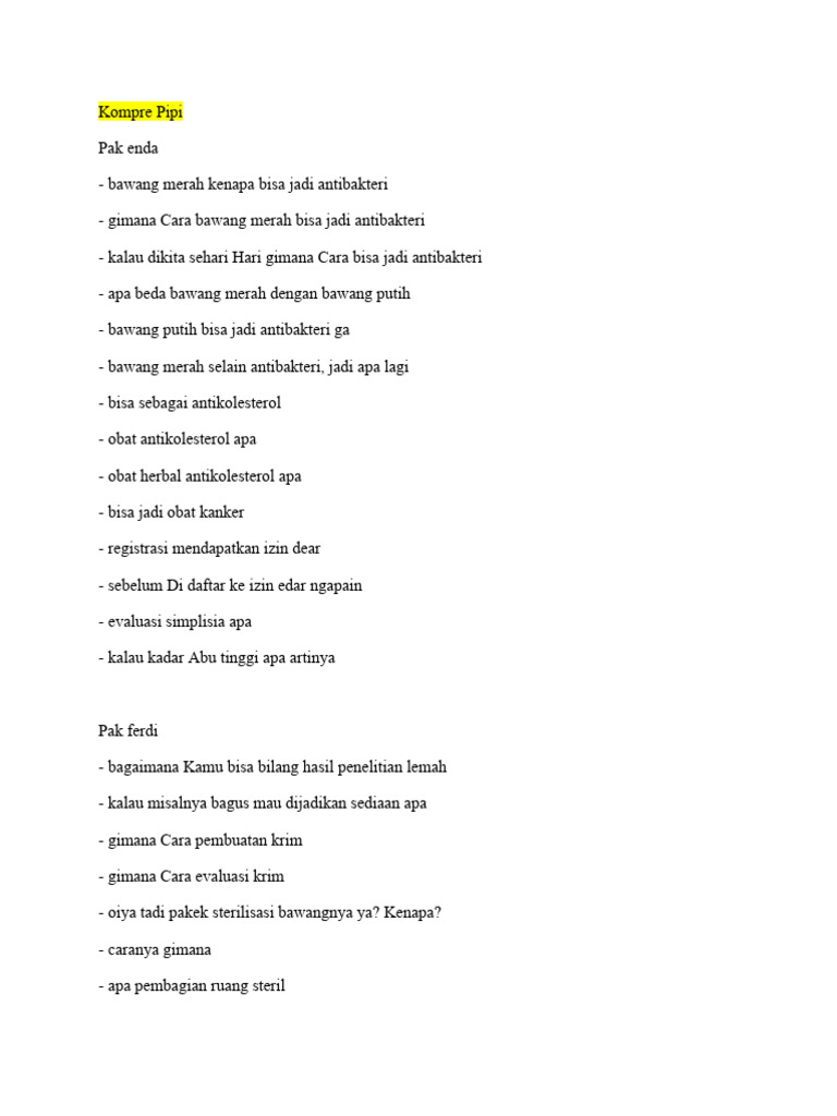 Kumpulan Soal Kompre | PDF