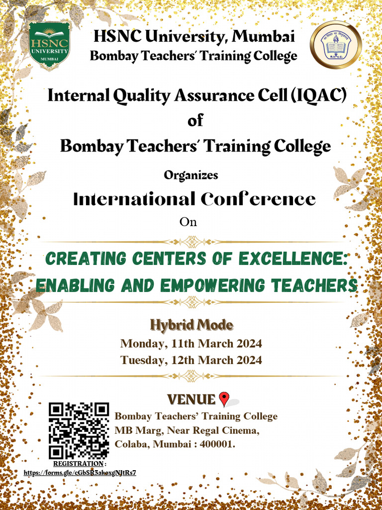 Int. Con. 11th & 12th March Invite-1 | PDF | Teachers | Empowerment
