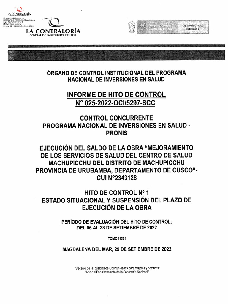 Informe Hito de Control 1 | PDF