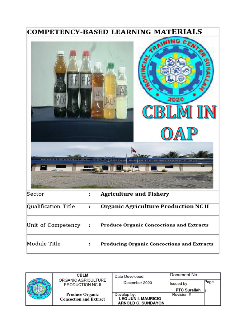 CBLM - Produce Organic Concoction and Extracts | PDF | Soil | Compost