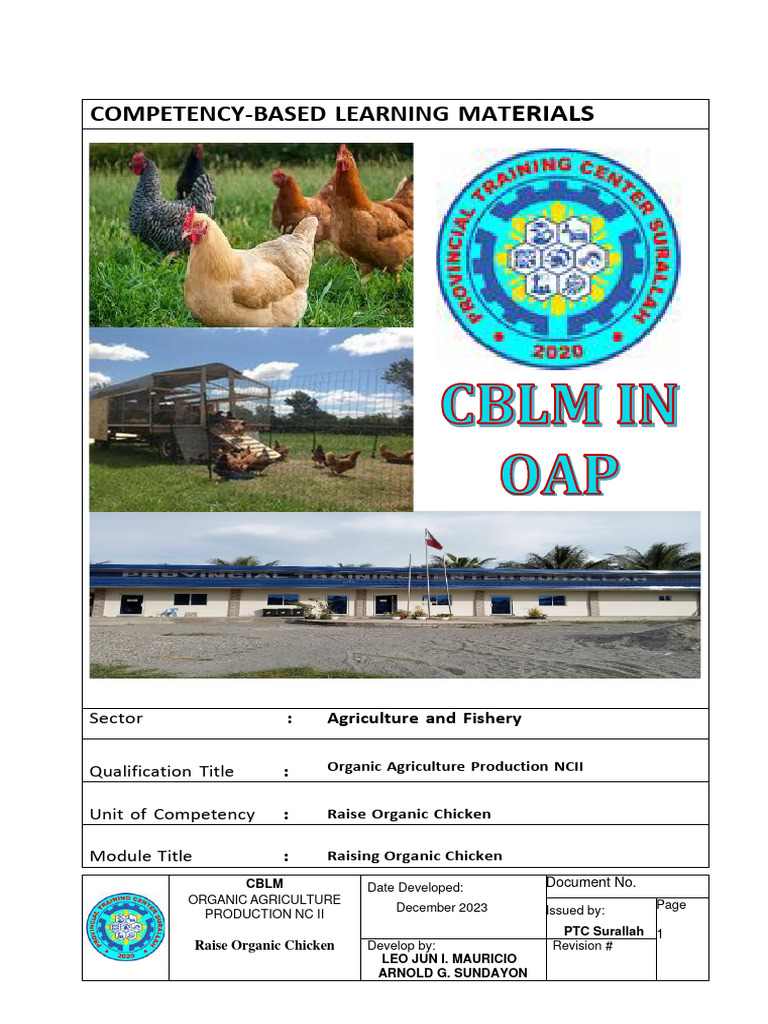 CBLM - Raise Organic Chicken Word | PDF | Chicken | Zoology