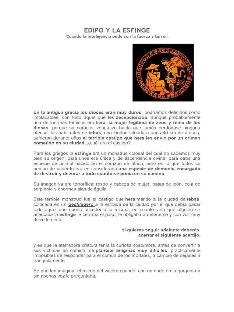 Edipo y la Esfinge: Triunfo de la Mente | PDF | Esfinge