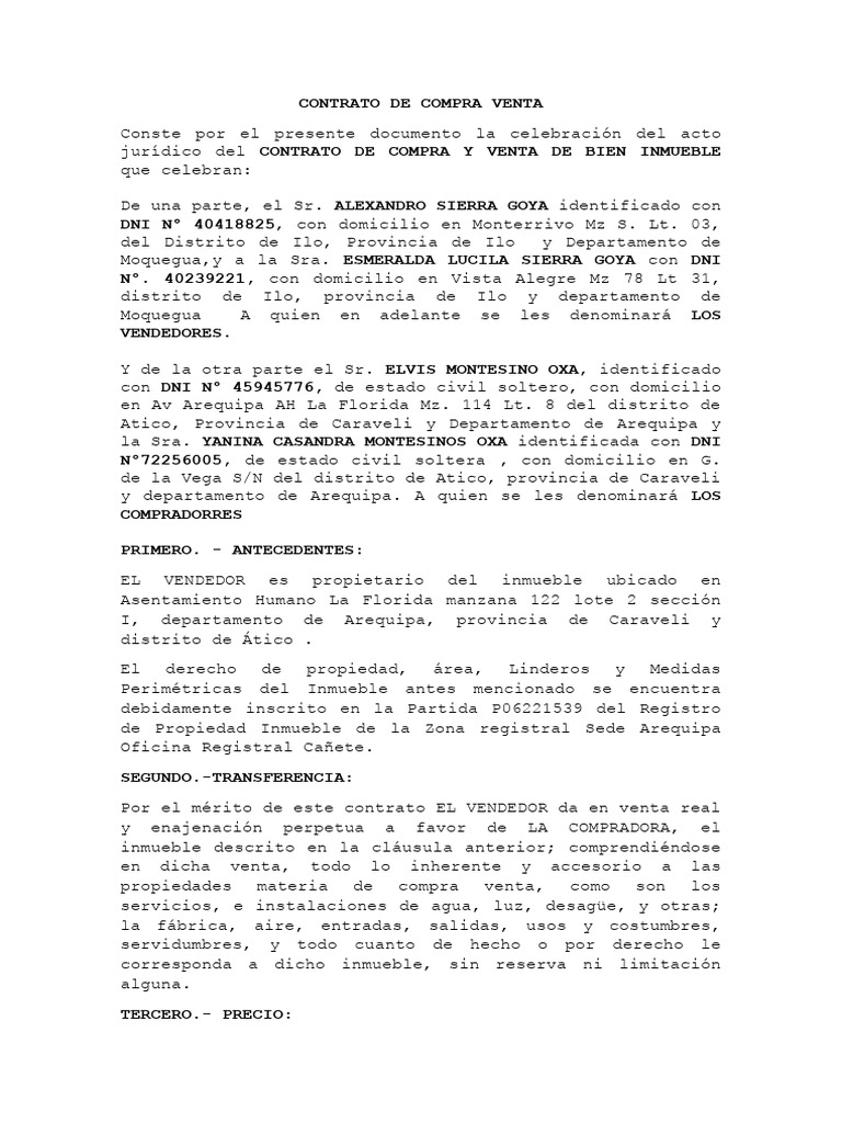 Contrato DR Renzo | PDF | Derecho civil (sistema legal) | Ley común