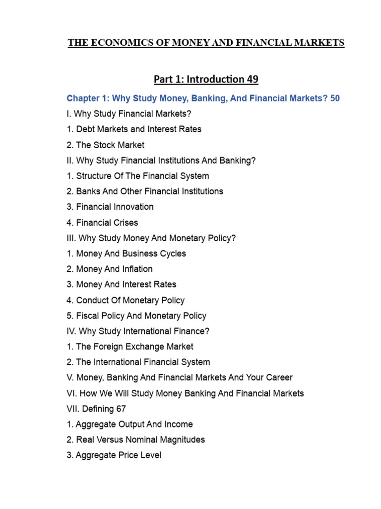 Economics of Money & Financial Markets | PDF | Financial Markets | Money