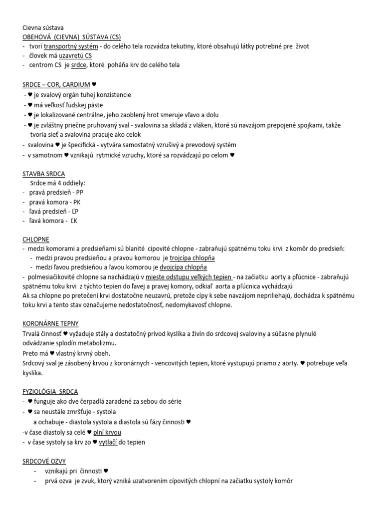 Cievna Sústava | PDF