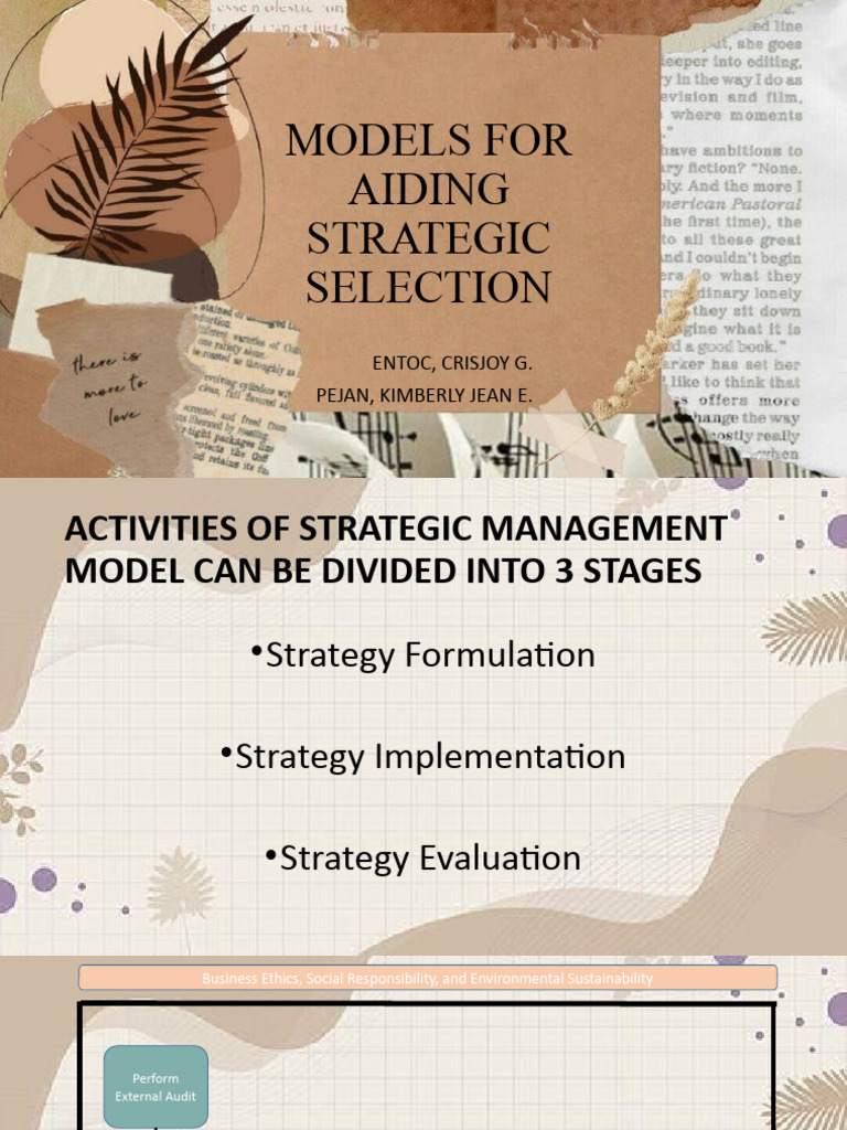 Strategic Management Models Overview | PDF | Strategic Management ...