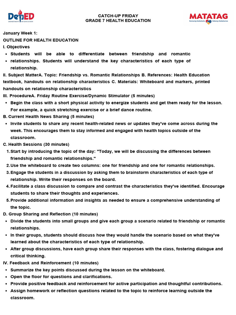 Grade 7 Health Education | PDF | Parenting | Self Esteem