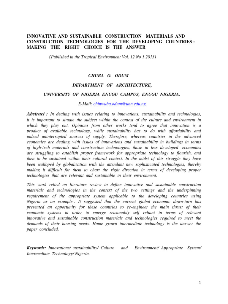 Sustainable Construction in Developing Countries | PDF | Sustainability ...