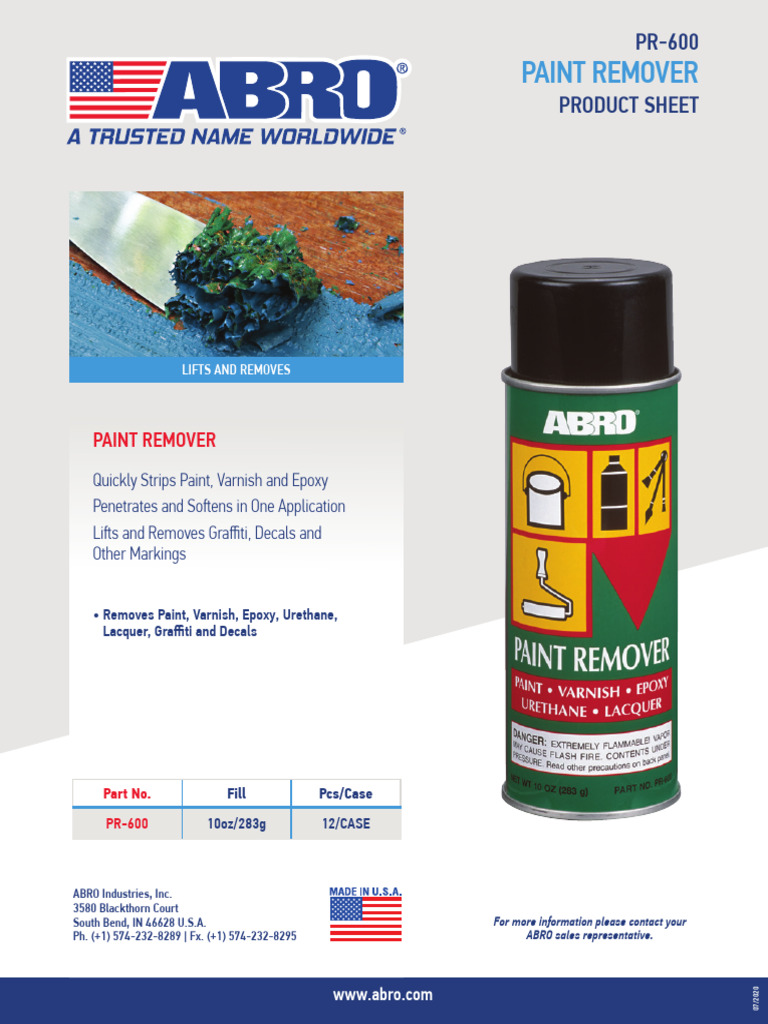 ABRO SPRAY PAINT REMOVER Tds | PDF