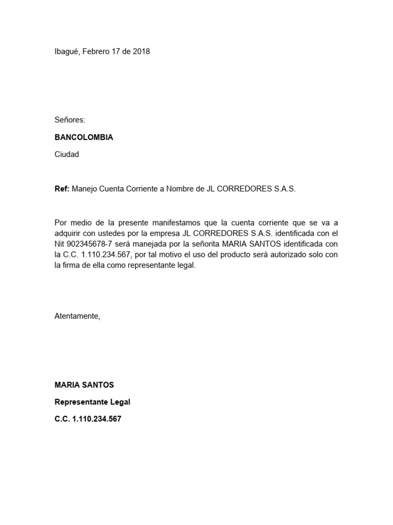 Carta Banco Cta Corriente | PDF