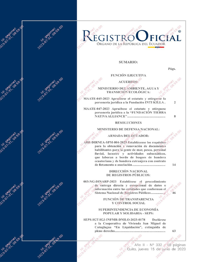 Resolución No ARE-DIRNEA-SPM-004-2023 REQUISITOS GENTE DE MAR | PDF