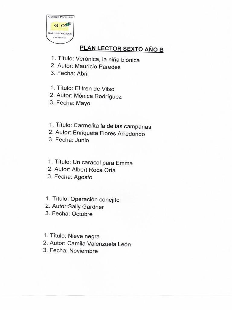 Plan-Lector-6to-B | PDF