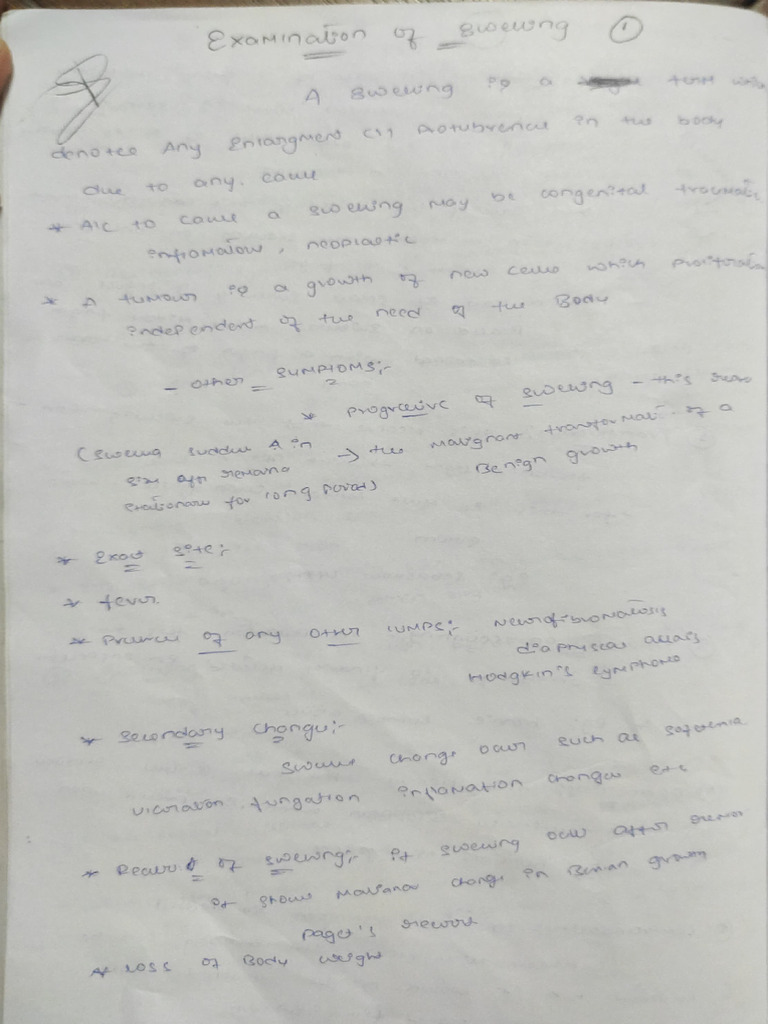 Examination of Swelling | PDF