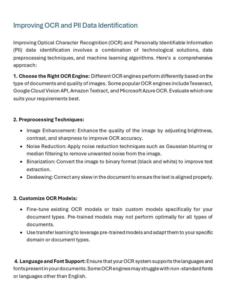 OCR & PII Data 1 | PDF | Optical Character Recognition | Computing