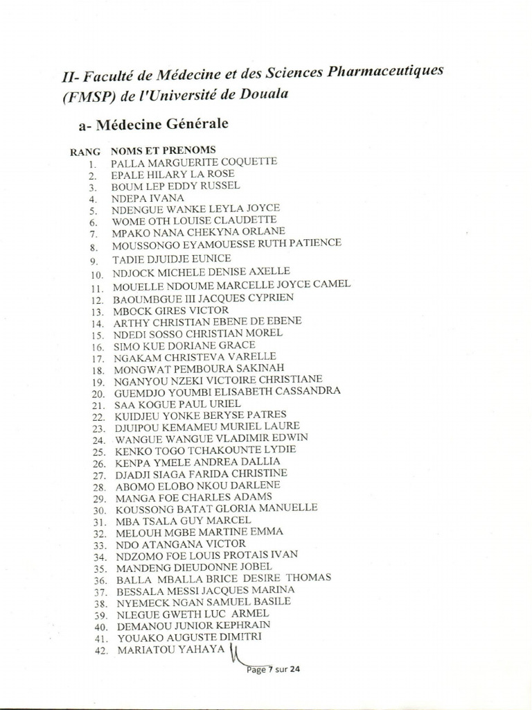 Resultats Formation Medicale FMSP UD 2020 | PDF