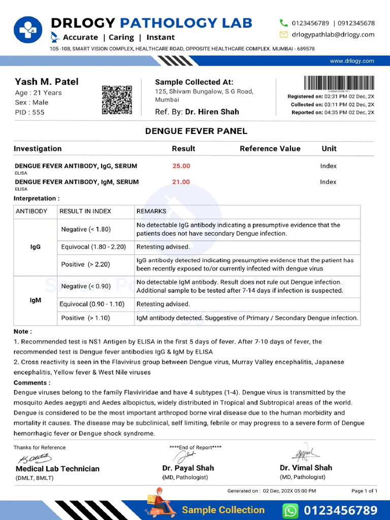 Dengue Sample Report | PDF