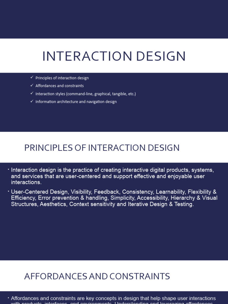Interaction Design | PDF | Human–Computer Interaction | Menu (Computing)