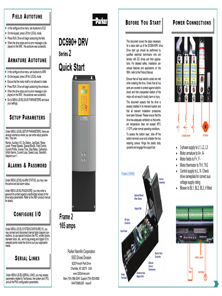 DC590+ Drive Quick Start Guide | PDF | Relay | Feedback