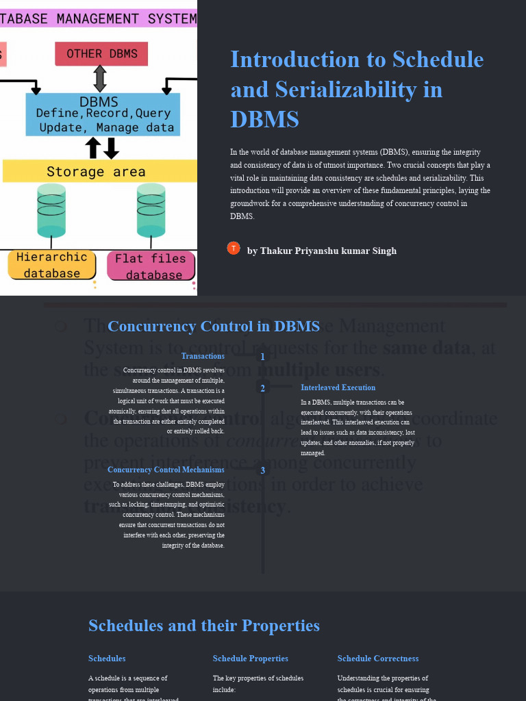 Introduction To Schedule and Serializability in DBMS | PDF | Database Transaction | Computer Data