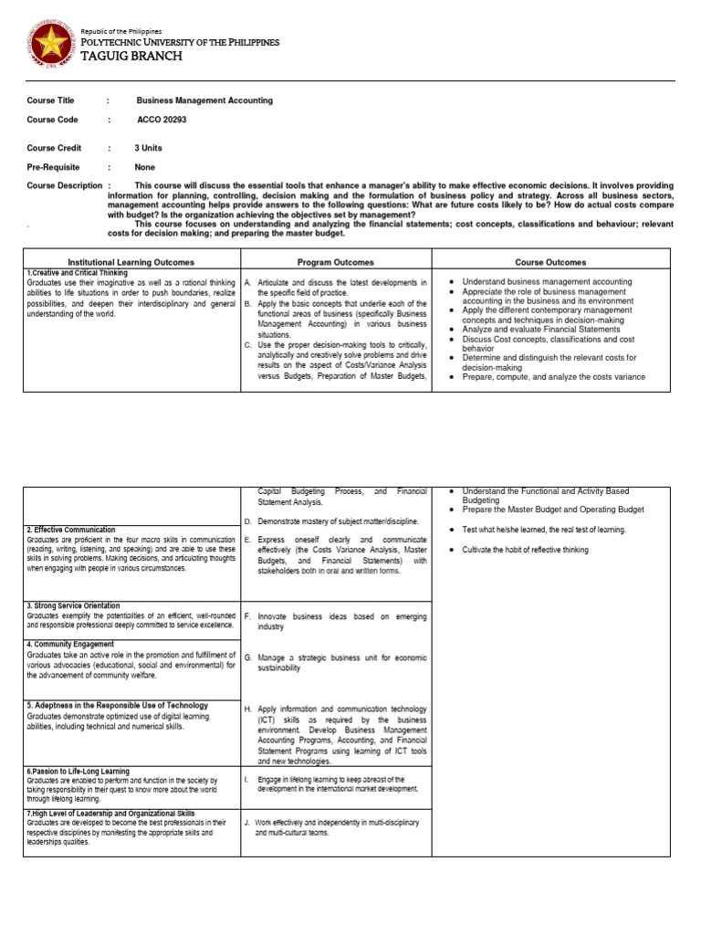 Acco 20293 Business Management Accounting | PDF | Management Accounting ...