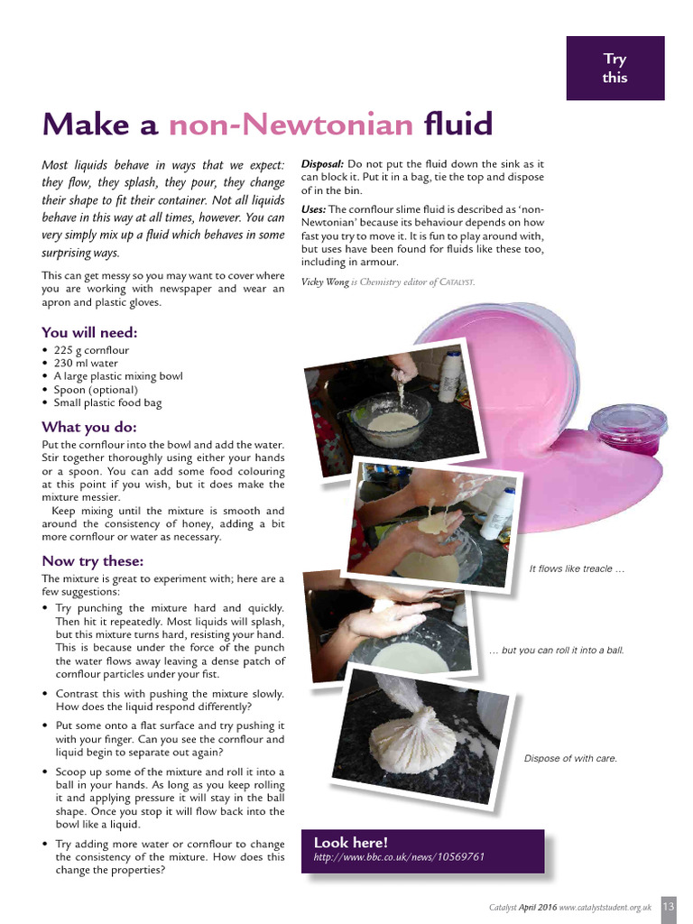 Make A Non-Newtonian Fluid | PDF | Fluid | Liquids