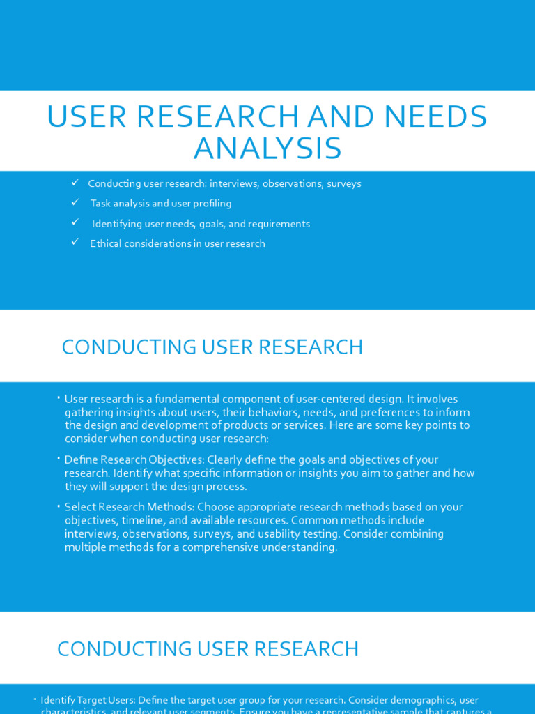 User Research and Needs Analysis | PDF | Usability | Survey Methodology