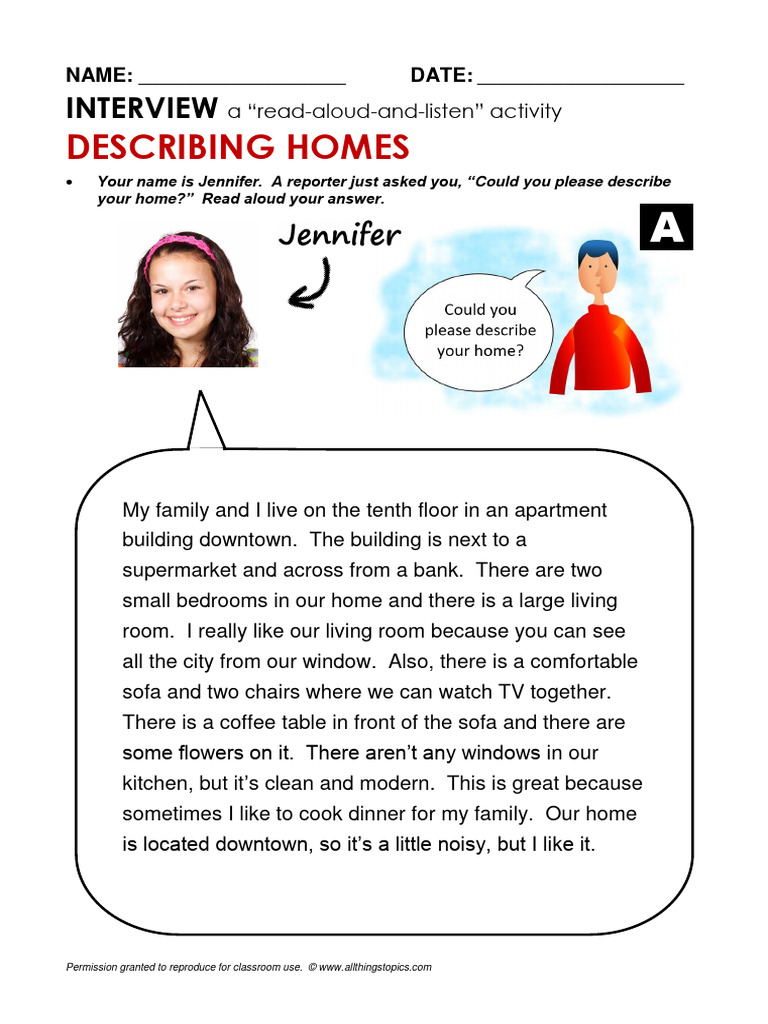 Describing homes (reading) - for students | PDF | Home | Interior Design