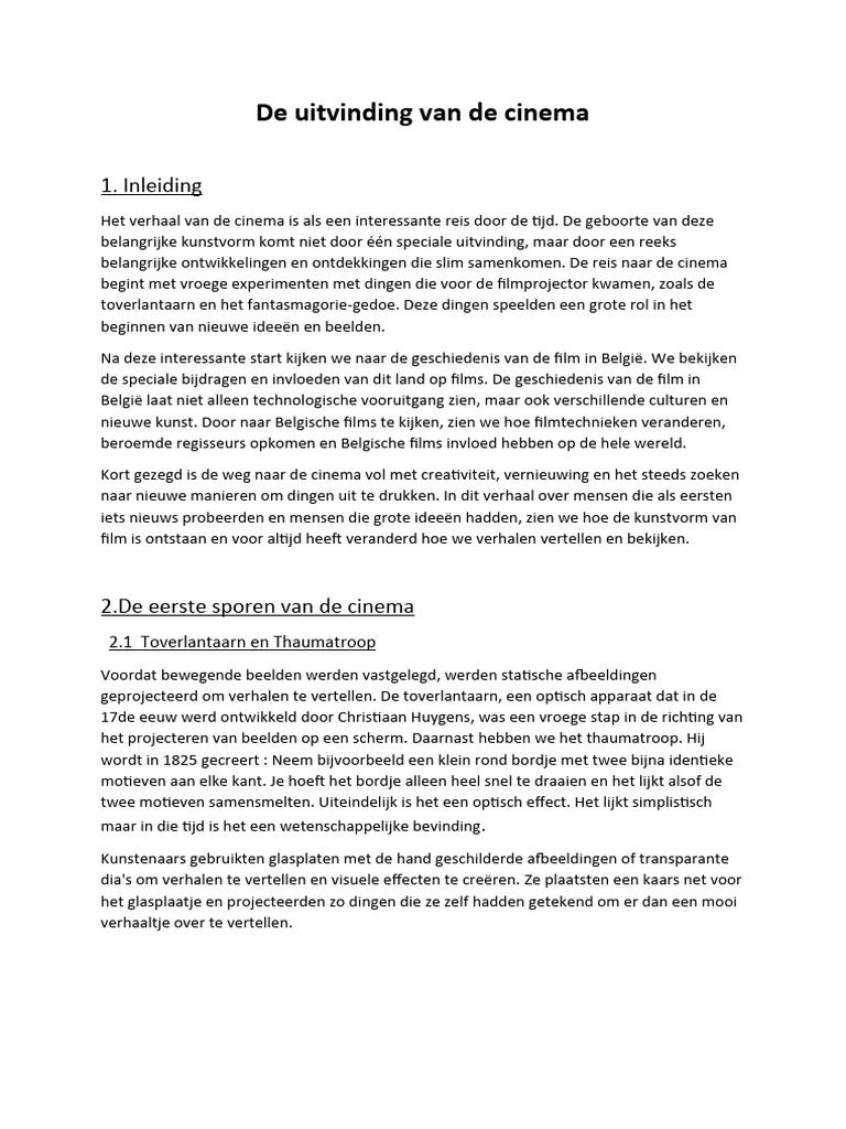 De Uitvinding Van de Cinema | PDF