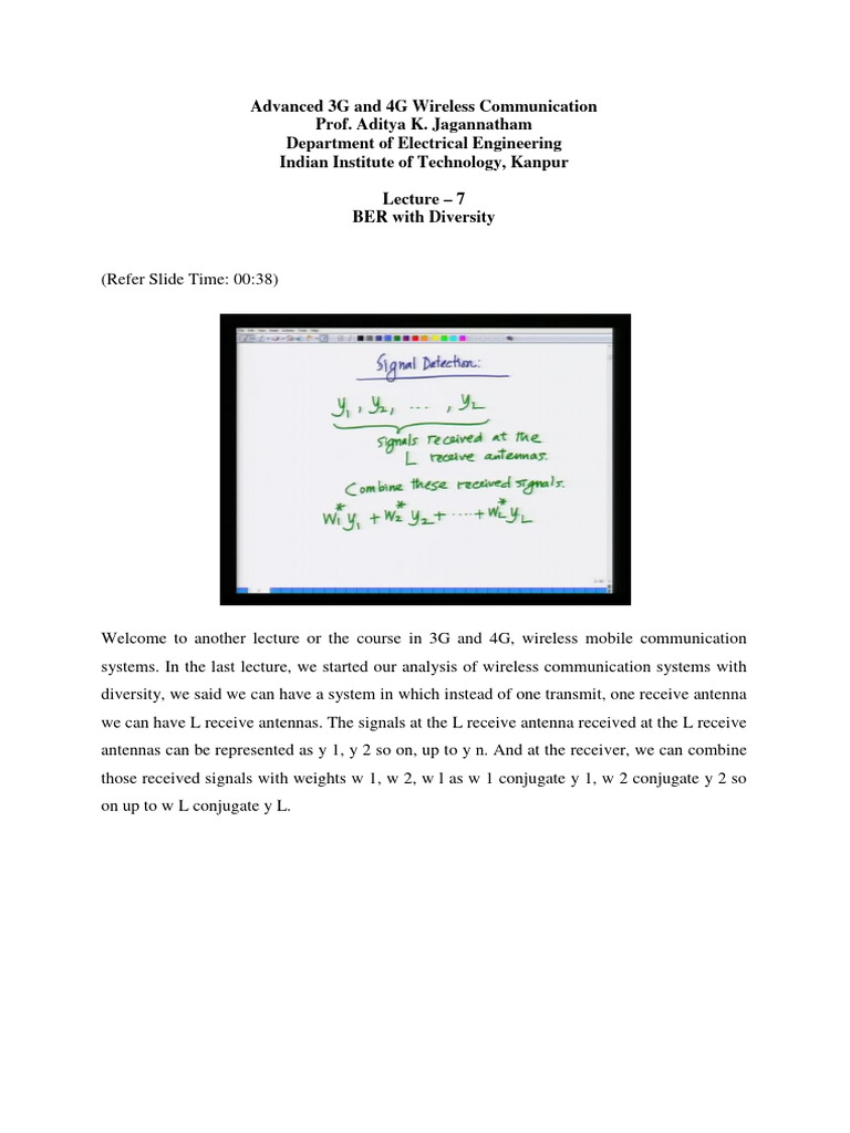 Diversity NPTEL | PDF | Signal To Noise Ratio | Norm (Mathematics)