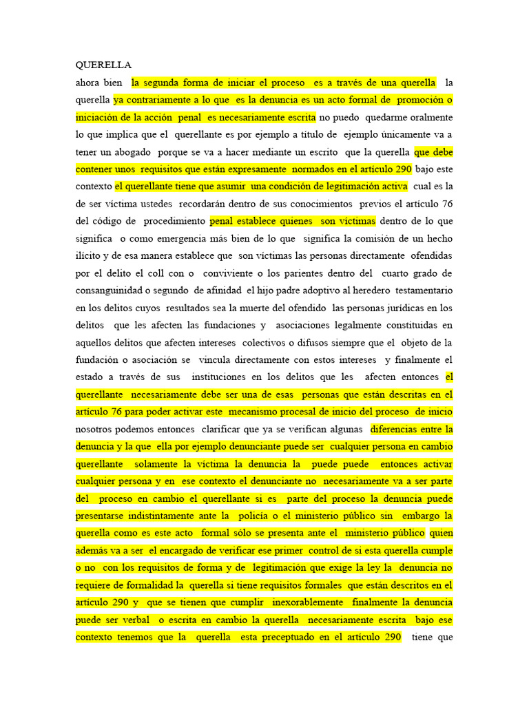 QUERELLA | PDF | Queja | Victimologia