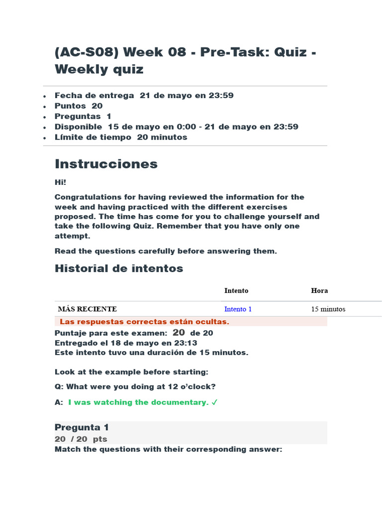 (AC-S08) Week 08 - Pre-Task Quiz - Weekly Quiz | PDF